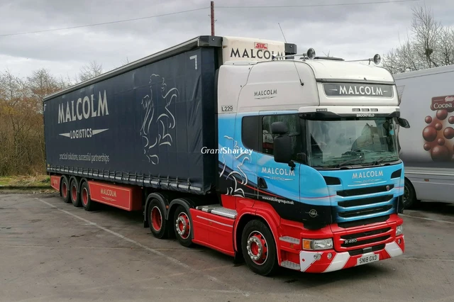 TRUCK PHOTOS SCOTTISH WH Malcolm Group Scania R450 & Tautliner SN18 GXD ...