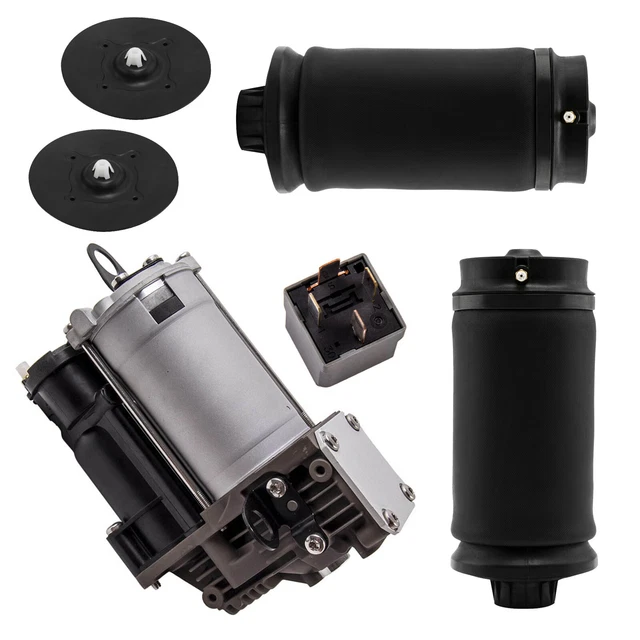 PAIR REAR AIR Spring Bag + Air Compressor for Mercedes Benz W164 X164 ...