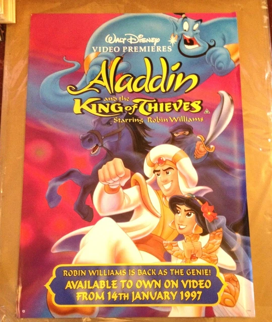 ALADDIN AND THE KING OF THIEVES WALT DISNEY POSTER Video Shop DVD VHS ...