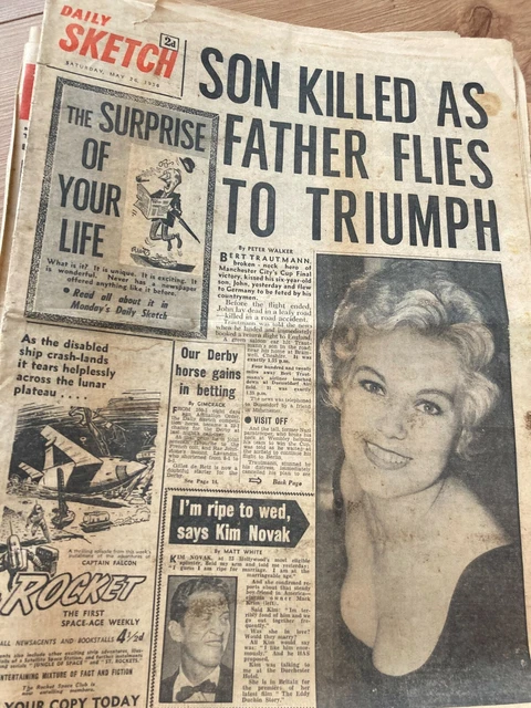 DAILY SKETCH 1956, Kim Novak on the front page. Jane Powell. Deirdre ...