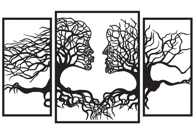 TREE COUPLE FACE design DXF,CDR files for CNC Vector,plasma Router ...