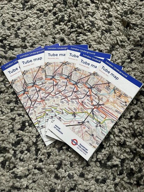 LONDON UNDERGROUND TUBE Map - BRAND NEW- pack of 10 November 2022 ...