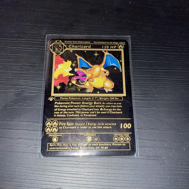 CUSTOM GLURAK POKEMON Card Charizard Base Set 1996 Black Metal TCG Celebratory EUR 79,99 ...
