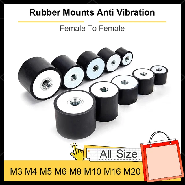 RUBBER MOUNTS ANTI Vibration Motor Vibration Female To Female Damper M3 ...
