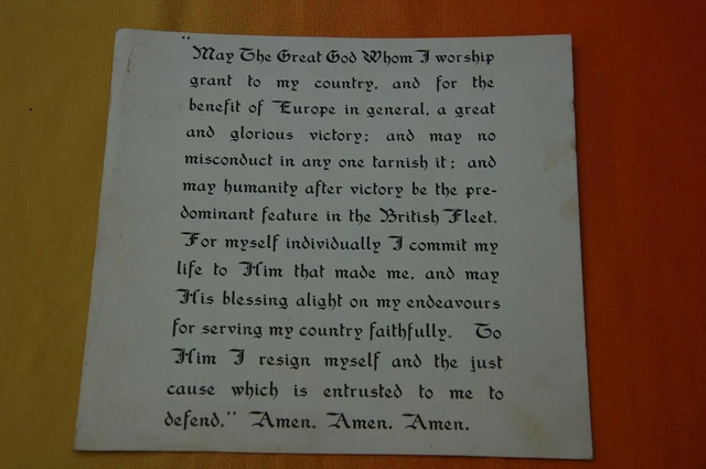 VERY RARE WW2 British Royal Navy Sailor's Prayer Card H A Walkinshaw ...