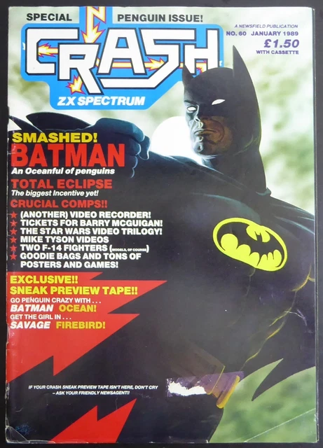CRASH ZX SPECTRUM Magazine No.60 JANUARY 1989 w/ TAPE INLAY ...