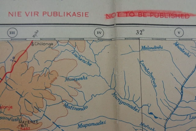 RARE WW2 RAF / SAAF map of NORTHERN RHODESIA, MOZAMBIQUE, LAKE NYASA ...