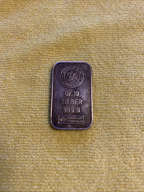 SOUTH AFRICAN 10G 999.0 Pure Silver Ingot Bar £10.80 - PicClick UK