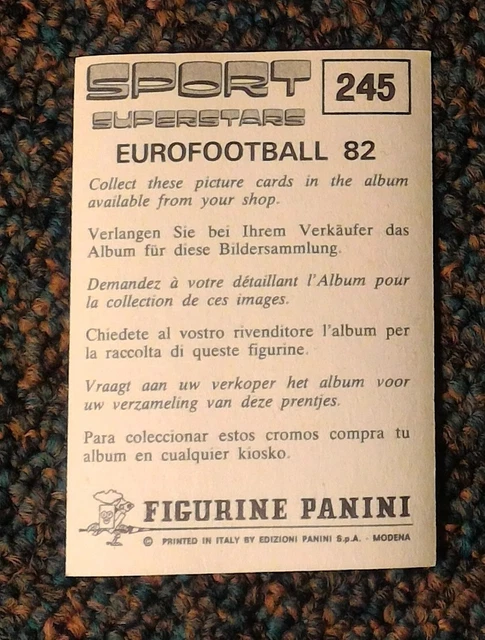 PANINI-SUPERSTARS EURO FOOTBALL 82 " Autocollant / STICKER n° 245 ...