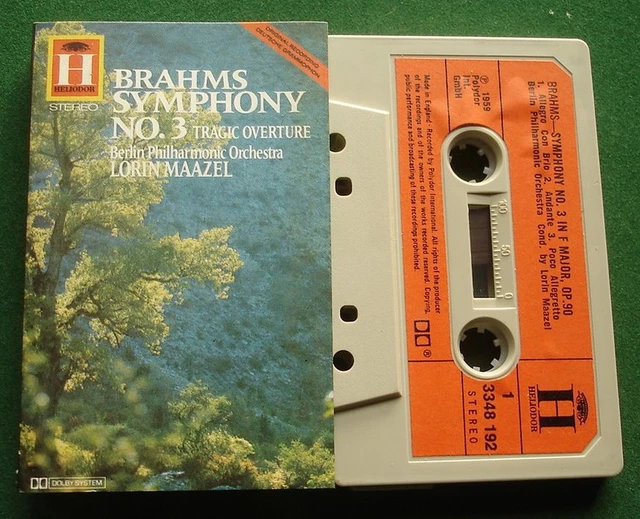 BRAHMS SYMPHONY NO 3 / Tragic Overture BPO Maazel Cassette Tape ...