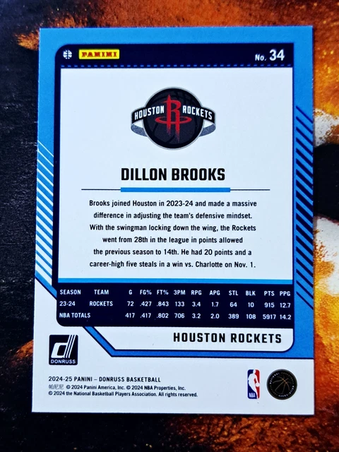 2024-25 DONRUSS BASKETBALL Red Parallel Dillon Brooks #34 $2.99 ...