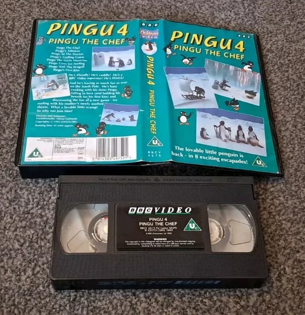 PINGU 4 PINGU The Chef Bbc Video 8 Adventures Pal Vhs Video Kids ...