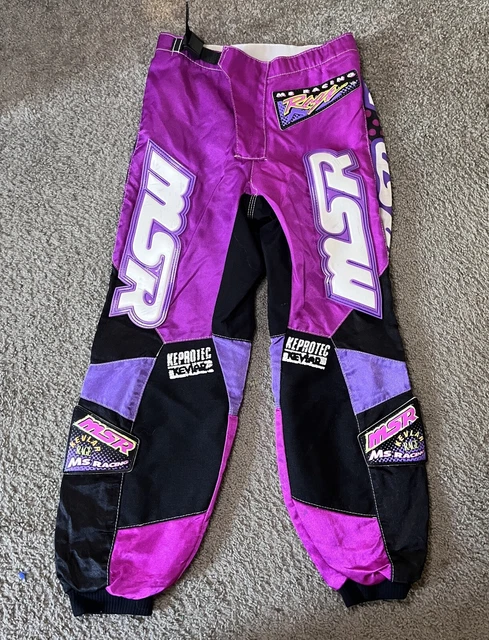 VINTAGE 90S MSR Motocross MS Racing Rider Pants Padded Pink Purple ...