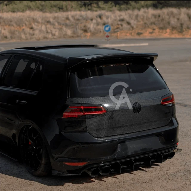 VW GOLF MK7 MK7.5 TDI TSI "Osir" Style Rear Spoiler Lip Gloss Black UK ...