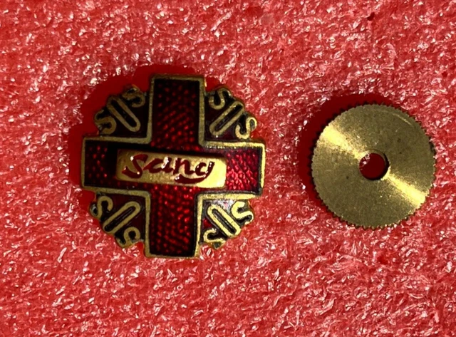 B01 SOS SANG Red Cross Blood Donor Enamel Button Badge By R.louis Ab ...