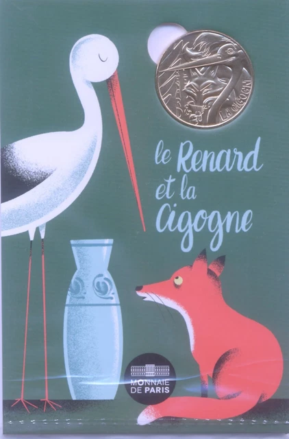 1-MINI-MÉDAILLE LE RENARD ET LA CIGOGNE DE JEAN DE LA FONTAINE. Suivi ...