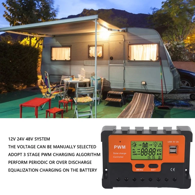 PWM SOLAR CONTROLLER 50A 12V 24V 48V Manual Selection 3 Stage Charging ...