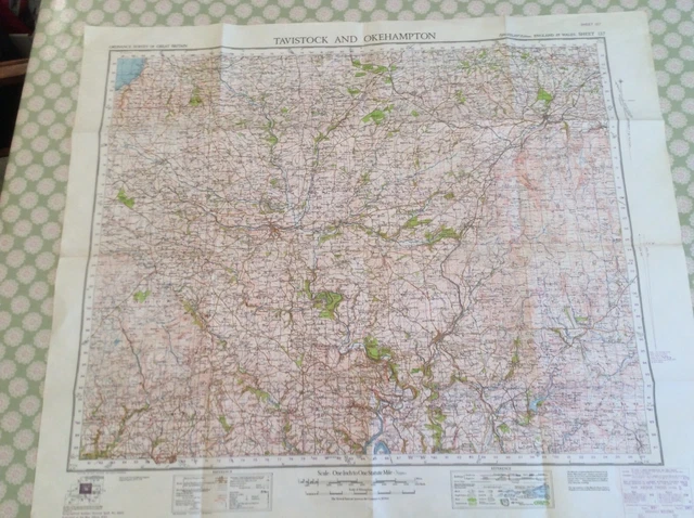 WW2 WAR OFFICE 1940 Battle of Britain Map Tavistock & Okehampton Devon ...