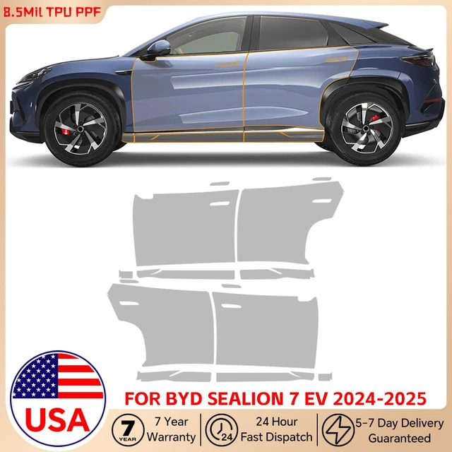 FOR BYD SEALION 7 EV 2024-UP Doors Precut Paint Protection Film Clear ...