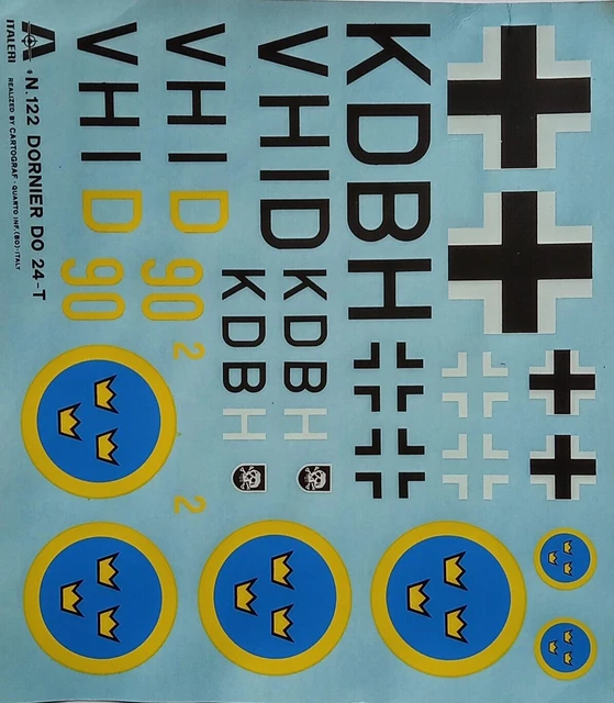 DECALS 1/72 SCALE Italeri No. 122 Dornier DO 24 T Seaplane Sweden ...
