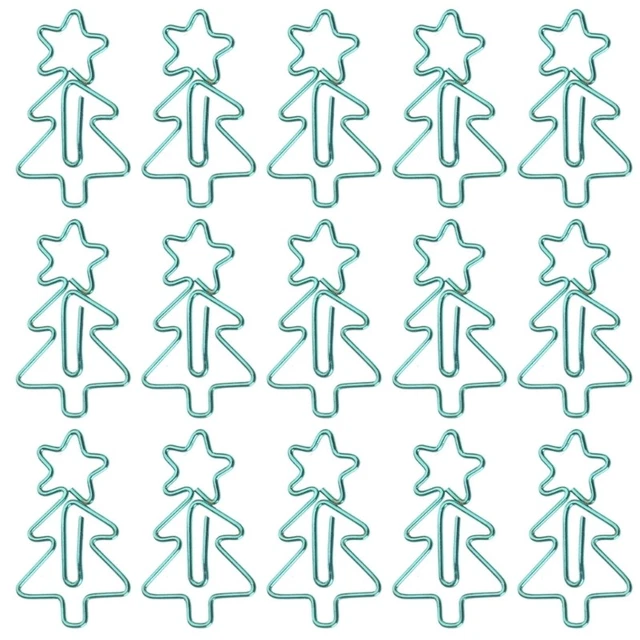 MINI SMOOTH STEEL Wire Christmas Shaped Paperclips Clips Christmas Tree ...