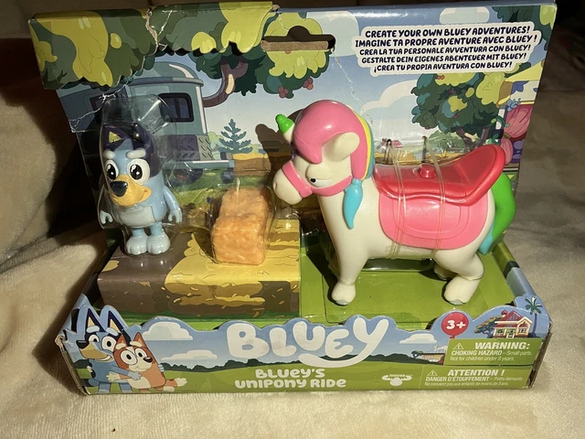 BLUEY FIGURES IN Unopened Packaging New Bluey And Unipony Small Rip On ...