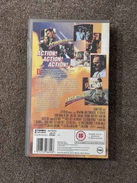LAST ACTION HERO VHS Video Tape - Arnold Schwarzenegger £8.65 - PicClick UK