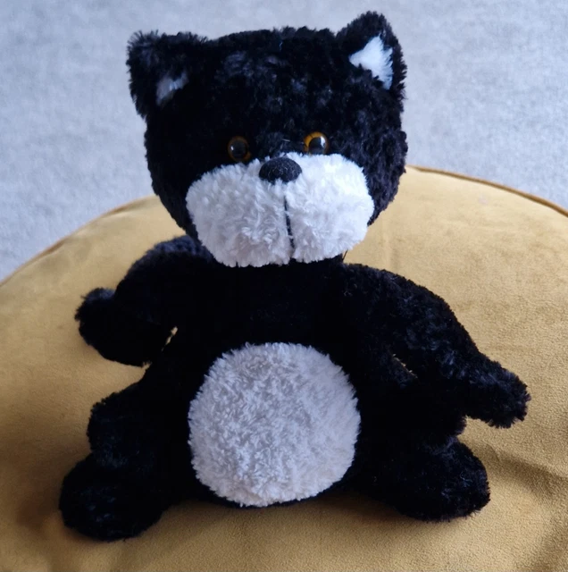 VTG RETIRED RUSS Berrie "SCRATCH " Black White Cat Plush Beanie 9.5 ...