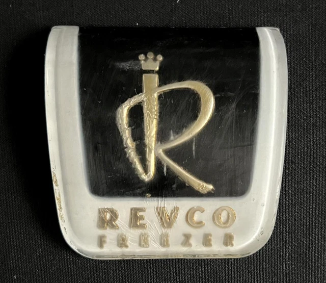 REVCO VINTAGE FRIDGE Freezer Ice Box Cooler Chiller Badge Name Plate ...