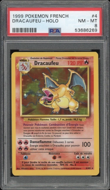 1999 POKEMON FRENCH Unlimited Base Set Firecracker - Charizard Holo 4/ ...