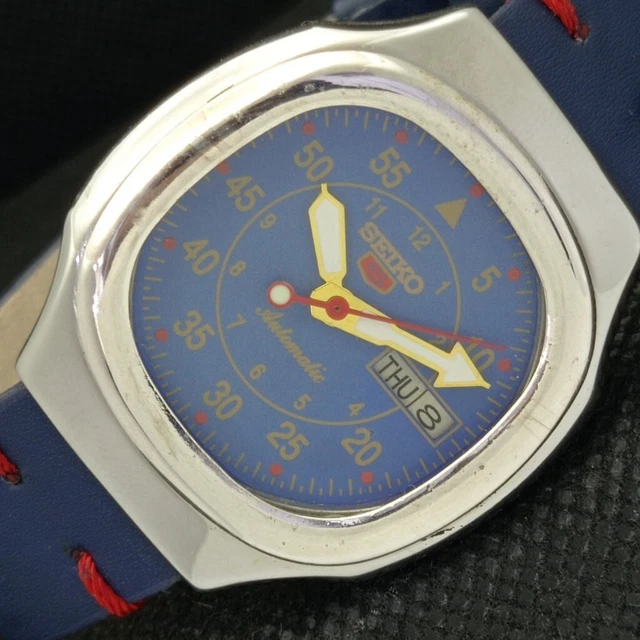 VINTAGE SEIKO 5 AUTOMATIC 7009A JAPAN MENS DAY/DATE BLUE WATCH 594a-a311623-3 EUR 42,92 ...