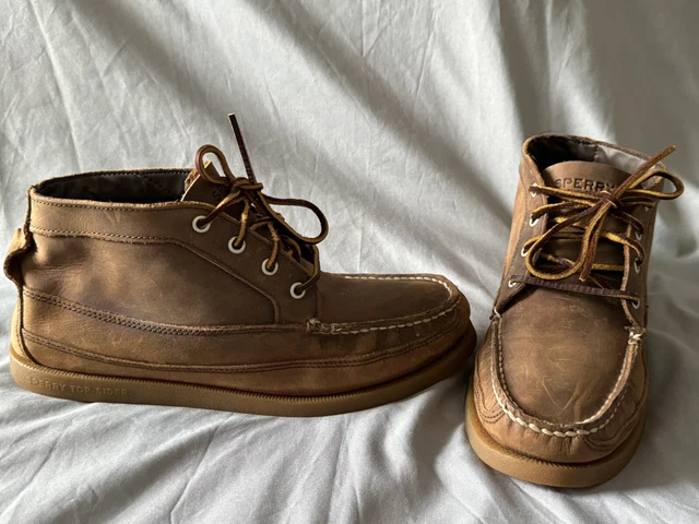 NEW MENS 10M Cocoa Brown Sperry Top Sider Chukka Boat Shoes Brown ...