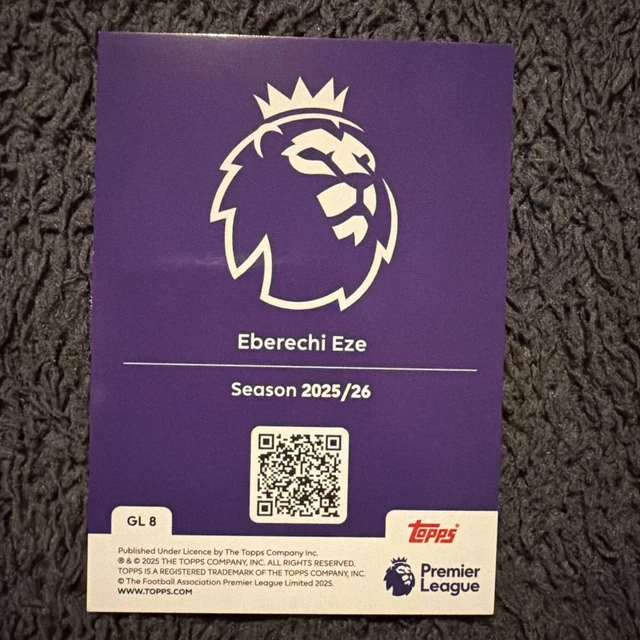 TOPPS PREMIER LEAGUE 2026 GOLD LION Eberechi Eze CARD # GL 8 £2.22 ...