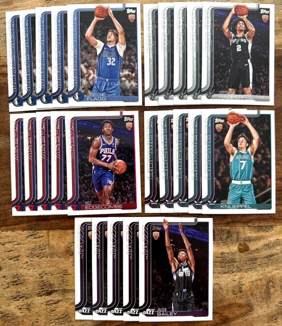 2025-26 TOPPS BASKETBALL RC Cooper Flagg, Knueppel, VJ, Harper, Bailey ...