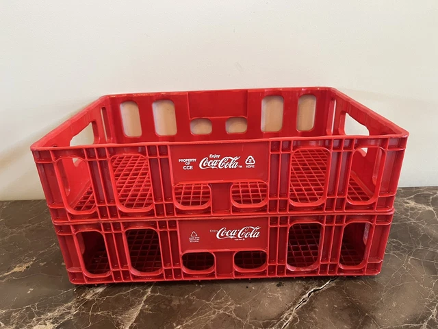 ~ VINTAGE COCA Cola Red Plastic Soda Pop Carrier Crate Lot Of 2 ~ £49. ...