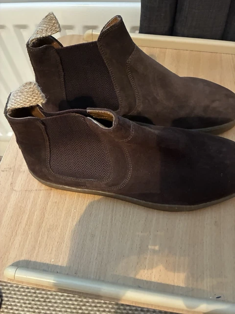 MEN'S BROWN SUEDE Chelsea Ankle Boots, Slip On, Round Toe, UK 10 £9.08 ...