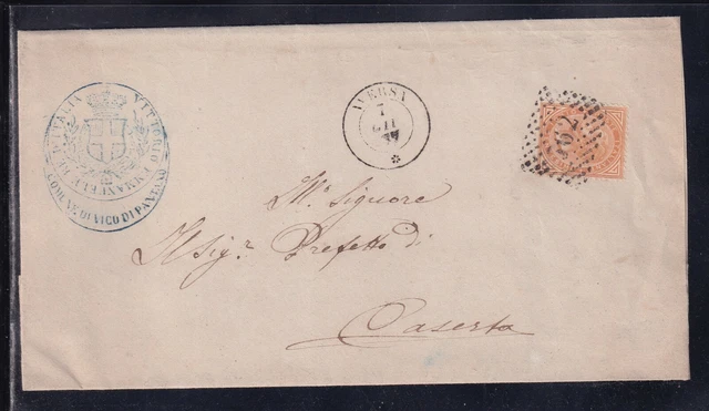 PIEGO ITALIA REGNO 10 c Vittorio Emanuele II Timbro Vico di Pantano ...