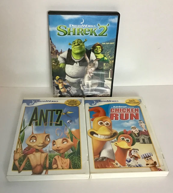 DREAMWORKS BUNDLE SET Dvd Shreks 2 Chicken Run Ants £23.11 - PicClick UK