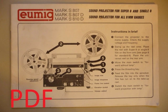 INSTRUCTIONS CINE FILM movie projector EUMIG MARK S 807 807D 810D - Email/CD £4.99 - PicClick UK