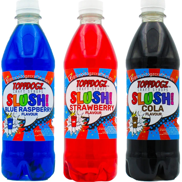 SLUSH PUPPY MACHINE Syrup Blue Raspberry Strawberry Cola Home slushie 3 ...