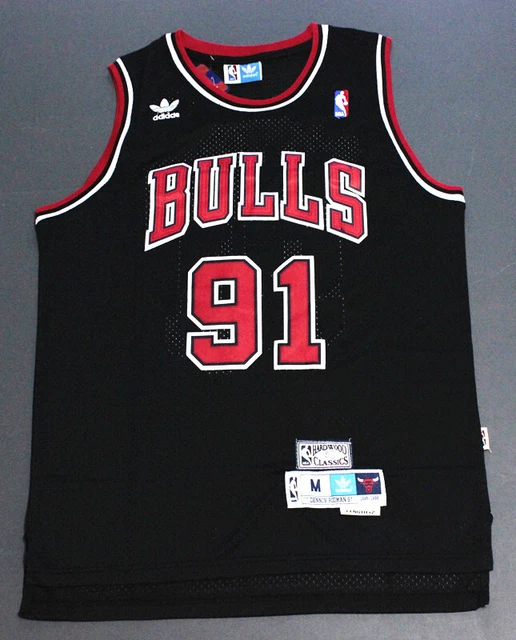 RETRO DENNIS RODMAN #91 Chicago Bulls Basketball Jersey Stitched Black ...
