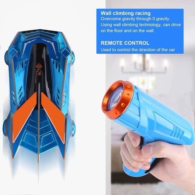 KIDS WALL CLIMBING Remote Control Racing Car Gravity Defying RC Ceiling ...