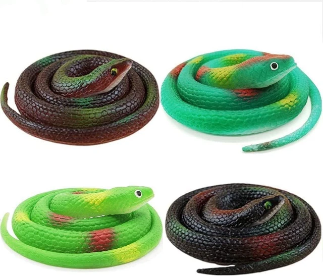 4 PACKS REALISTIC Rubber Snake Set-Plastic Forest Snakes Realistic ...