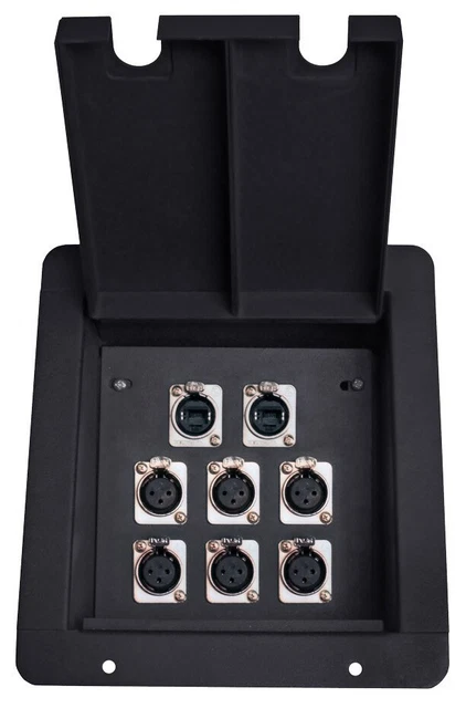ELITE CORE FB8-2NE8FD Recessed Stage Pocket Floor Box w/ 6 XLR, 2 ...