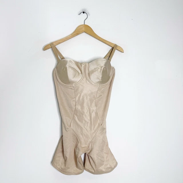 MIRACLESUIT NUDE FULL Body Shaper Bodysuit XL 40C Built In Bra Style ...