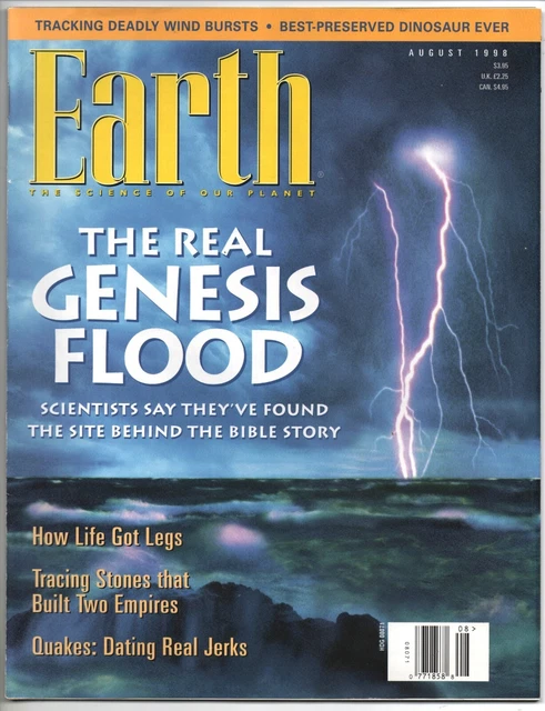 EARTH MAGAZINE AUGUST 1998. The Real Genesis Flood. Very Good $6.30 ...