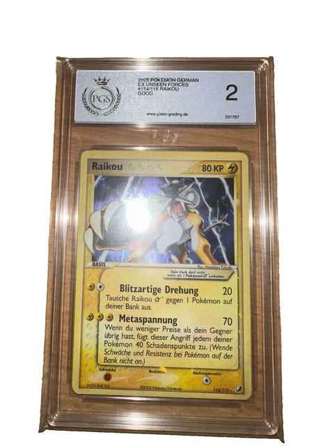 CARTE POKEMON RAIKOU Goldstar Holo 114/115 PGS 2 EX Unseen Forces Allemand RARE EUR 349,00 ...
