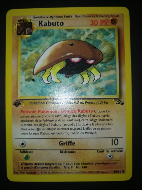 CARTE POKÉMON KABUTO 1ère édition - Wizards Fossile 50/62 - Etat Excellent EUR 4,40 - PicClick FR