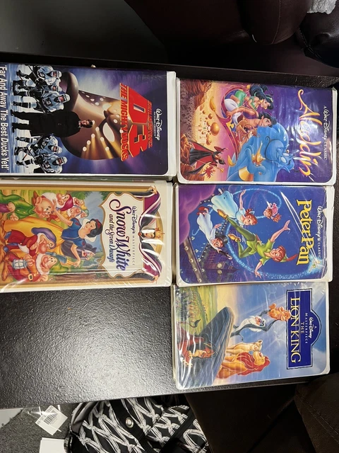 LOTTO NASTRI DISNEY VHS Biancaneve Aladdin Re Leone Peter Pan EUR 28,68 ...
