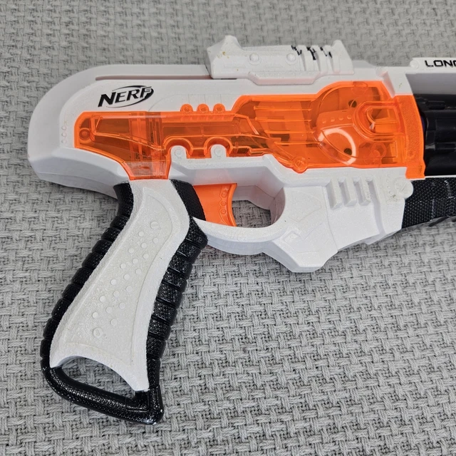 NERF GUN DOOMLANDS Longarm Pistol + Bullets. Rare! Kid Drew all-over It ...